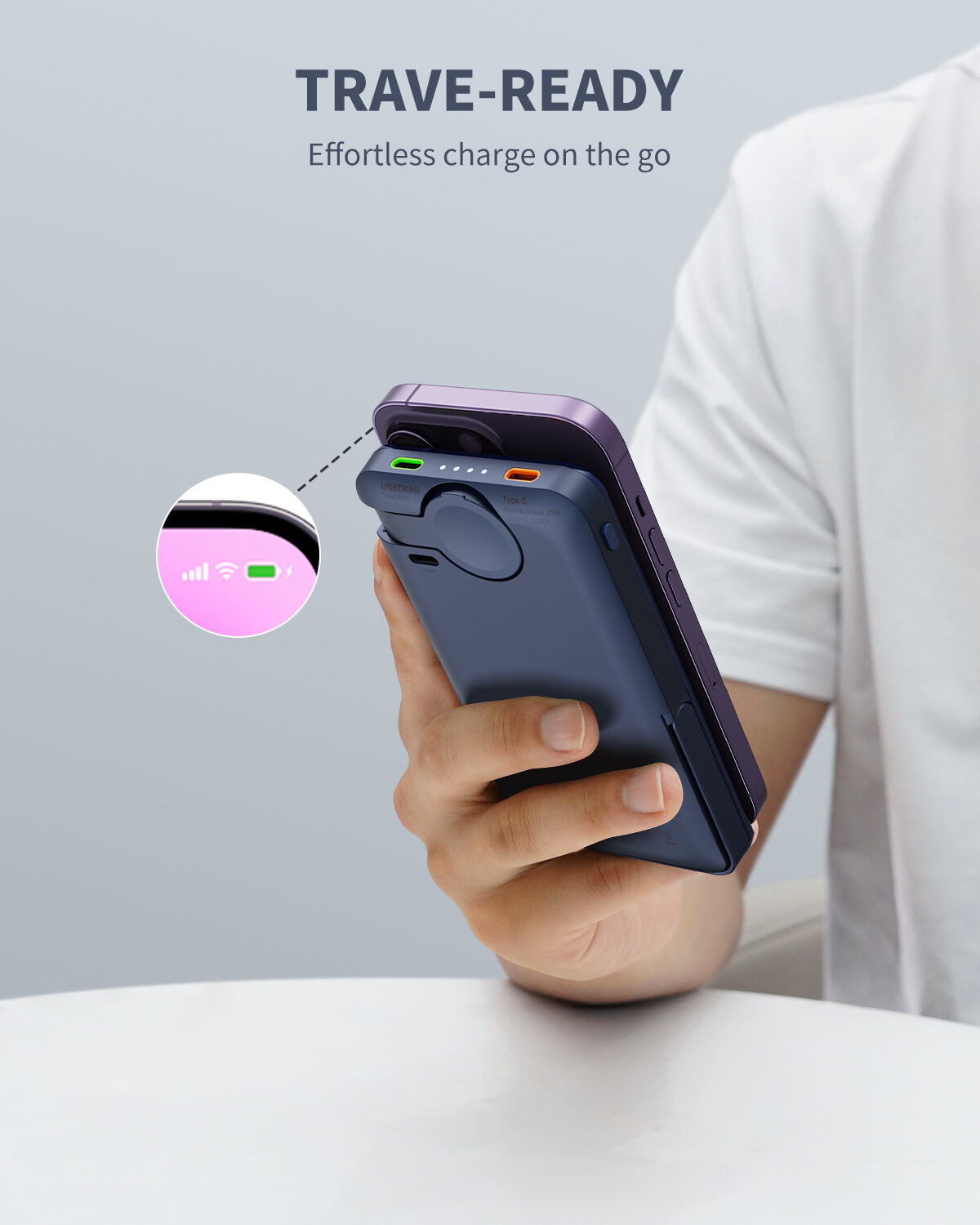 Mp01 2 In 1 Magnetic Power Bank 10000mah Pd 20w Quick Charging, Power Bank, Wireless Power Bank ...