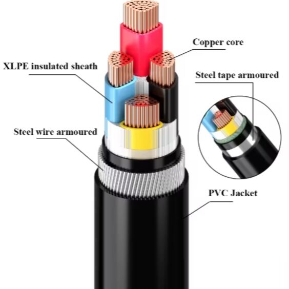 0.6/1kv Low Voltage 4 Core 95mm 240 Sq Mm Copper Xlpe Insulated Armoured Underground Pvc Power ...