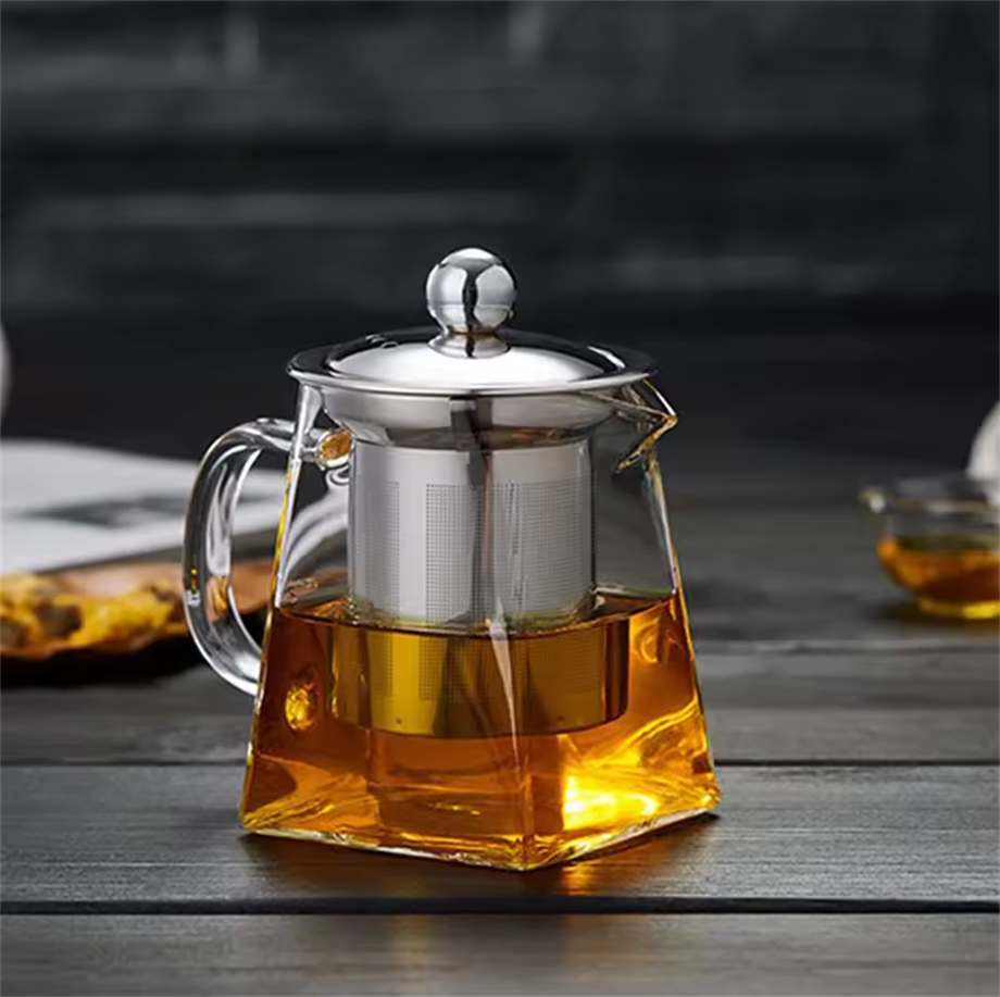 Household 350ml 500ml 750ml Clear Square Teapot High Temperature ...