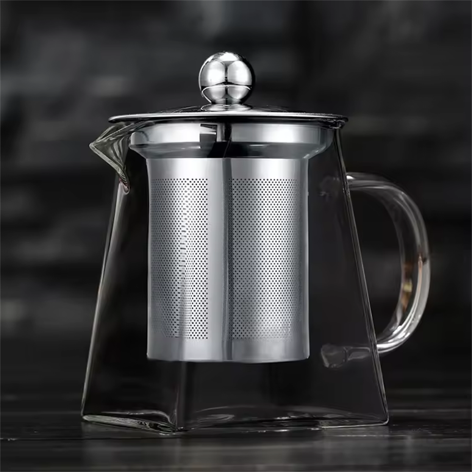 Household 350ml 500ml 750ml Clear Square Teapot High Temperature ...
