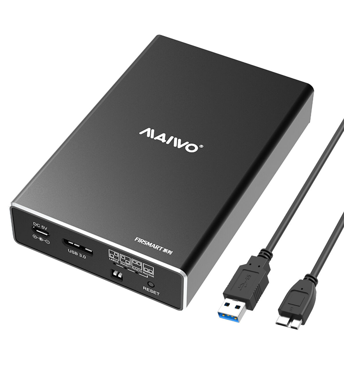 Maiwo K25272 Dual Bay Raid Tool Free Enclosure For 2.5" Sata Hdd/ssd 2. ...