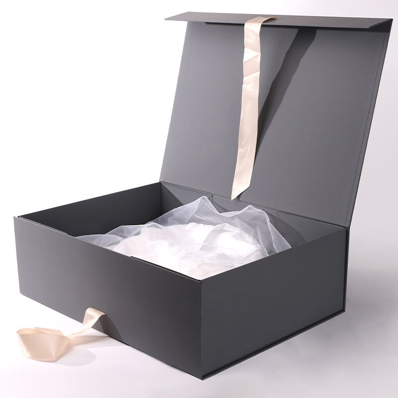 Black Folding Gift Box Magnets Folding Gift Boxes With Changeable ...