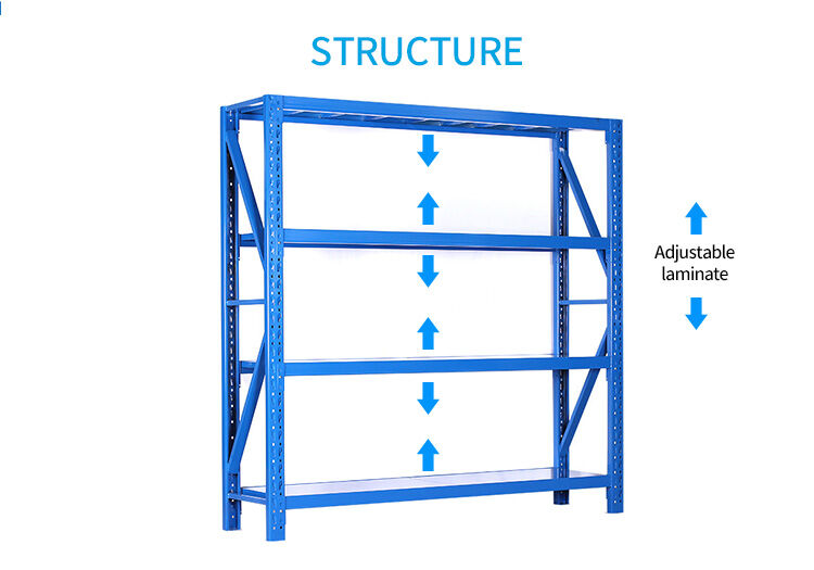 Easy-install Height Adjustable Metal Storage Shelf Rack Factory Storage ...