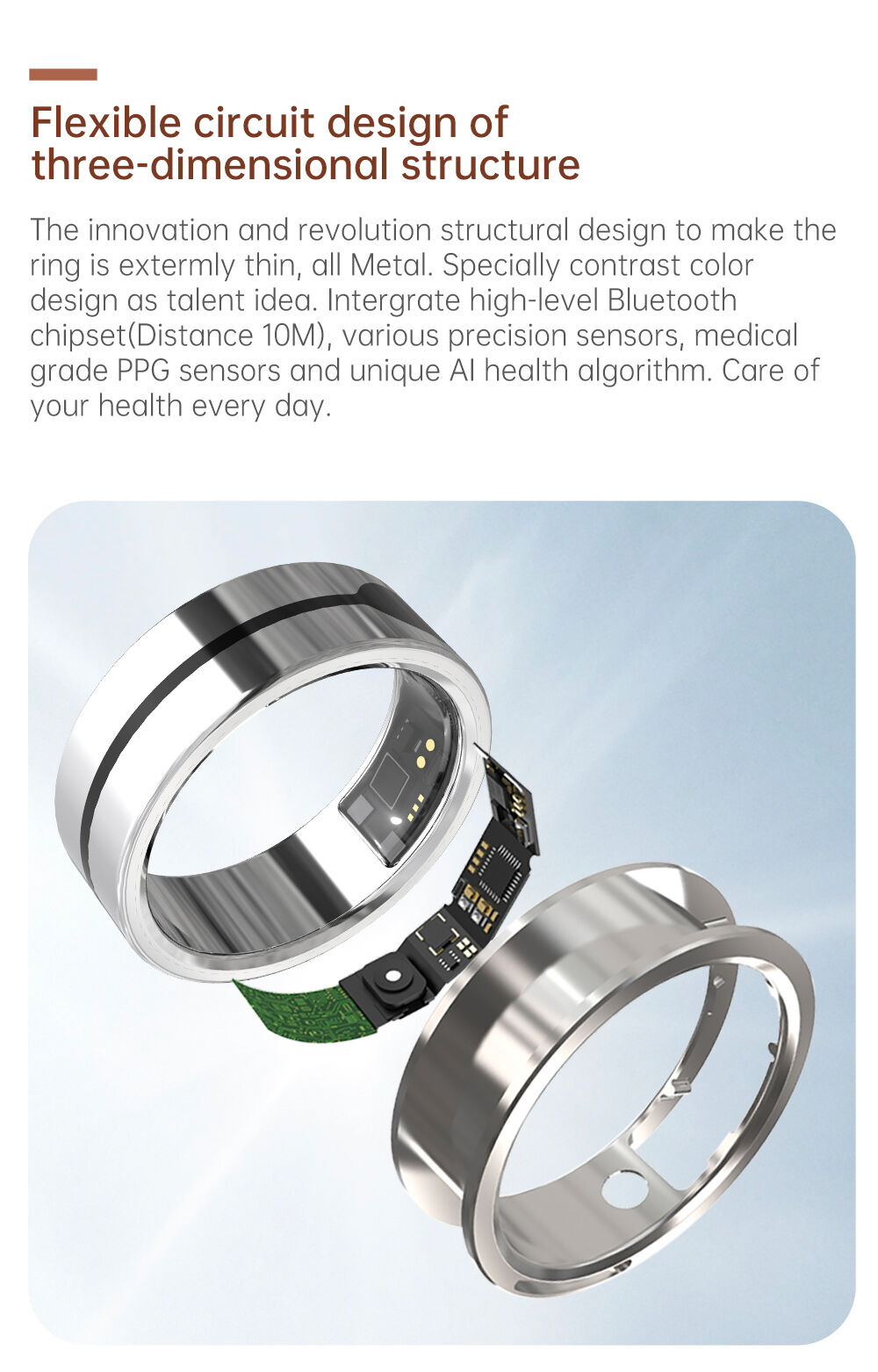 2024 Smart Ring Health Monitor For Men Women Bluetooth Blood Pressure ...