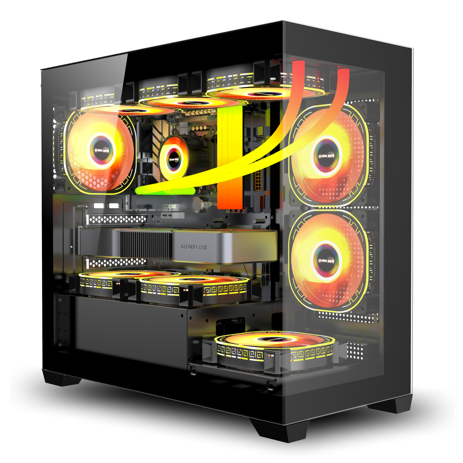 Wholesale New Design Full View Tempered Glass Computer Case Micro Atx ...