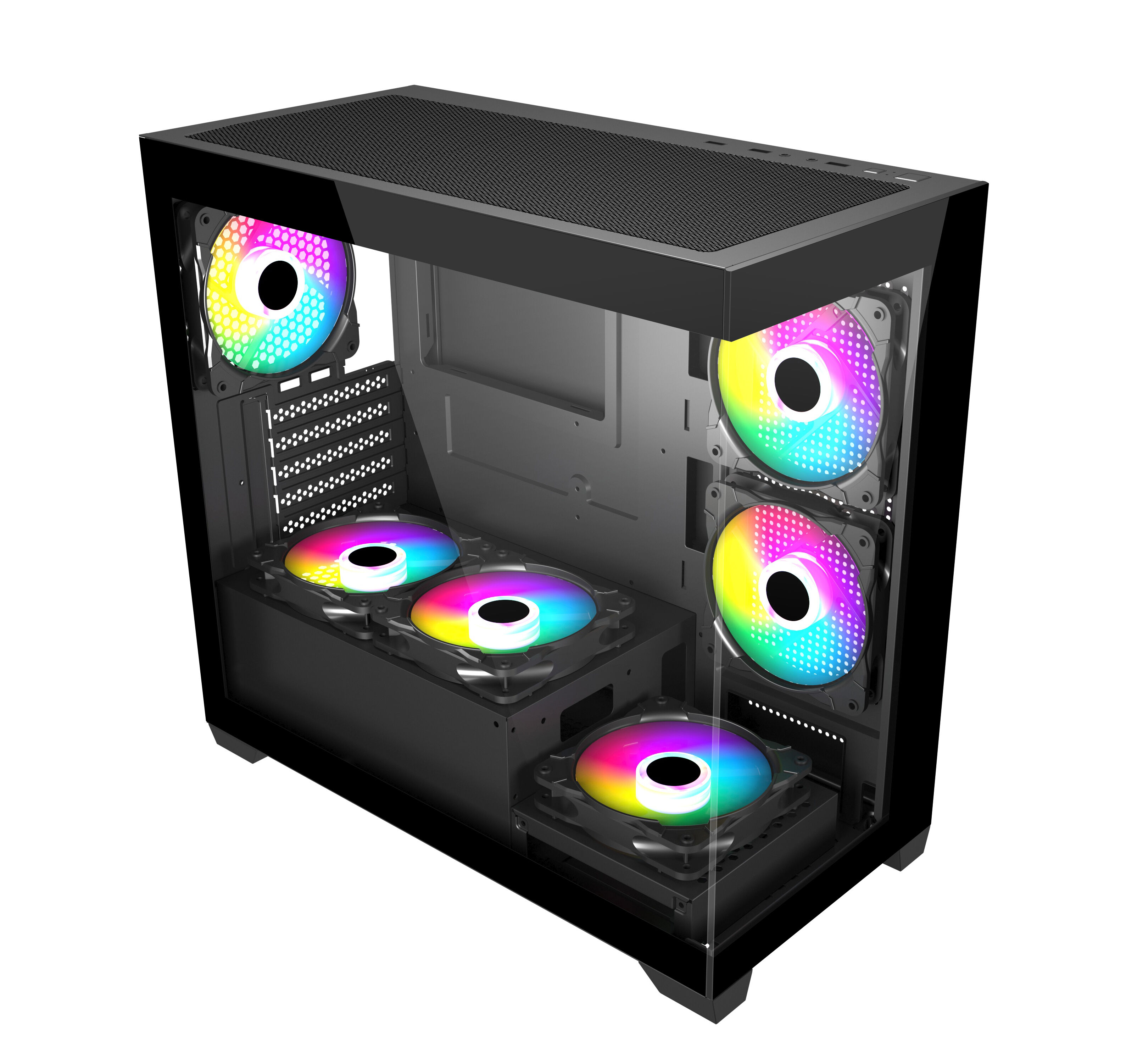 Wholesale New Design Full View Tempered Glass Computer Case Micro Atx ...