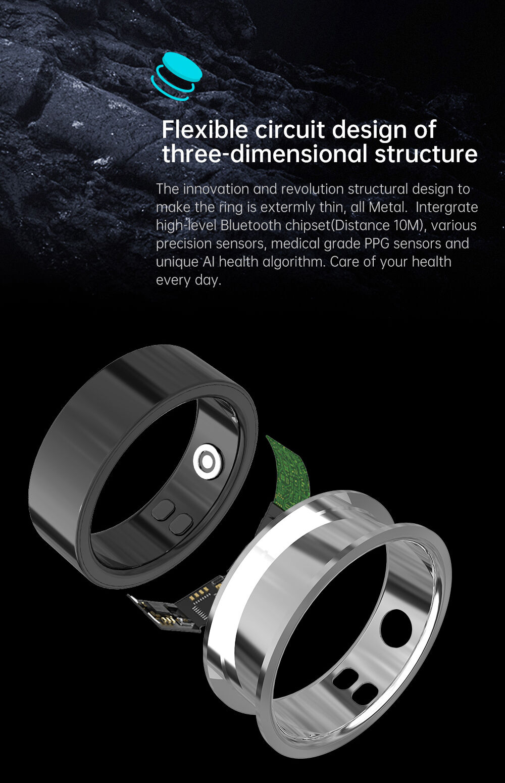 Oem Cheap Smart Ring Health Tracker Sleep Heart Rate Monitor Remote ...