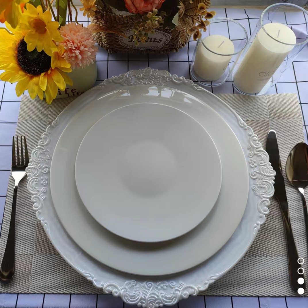 Bulk Buy China Wholesale 13 Inch Plastic Ivory Charger Plates,round ...