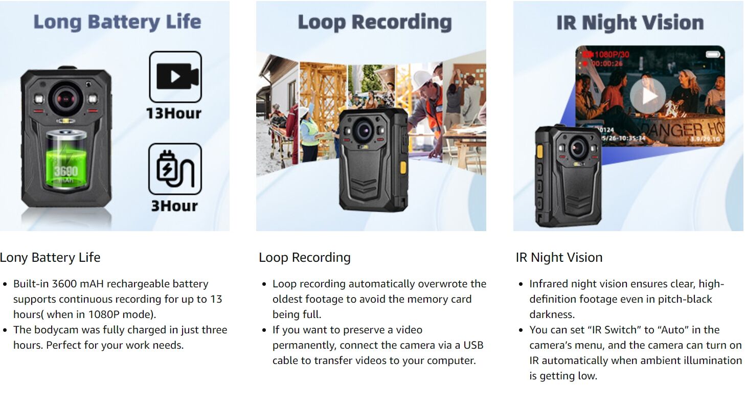 4g Wearable Body Worn 1512p Hd H.265 Gps Glonass Wifi Eis External Camera Waterproof Law ...