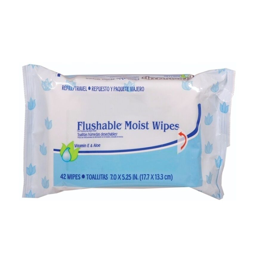 Fragrance Free Pure Water Toilet Wipe Biodegradable Flushable Wet Wipes ...