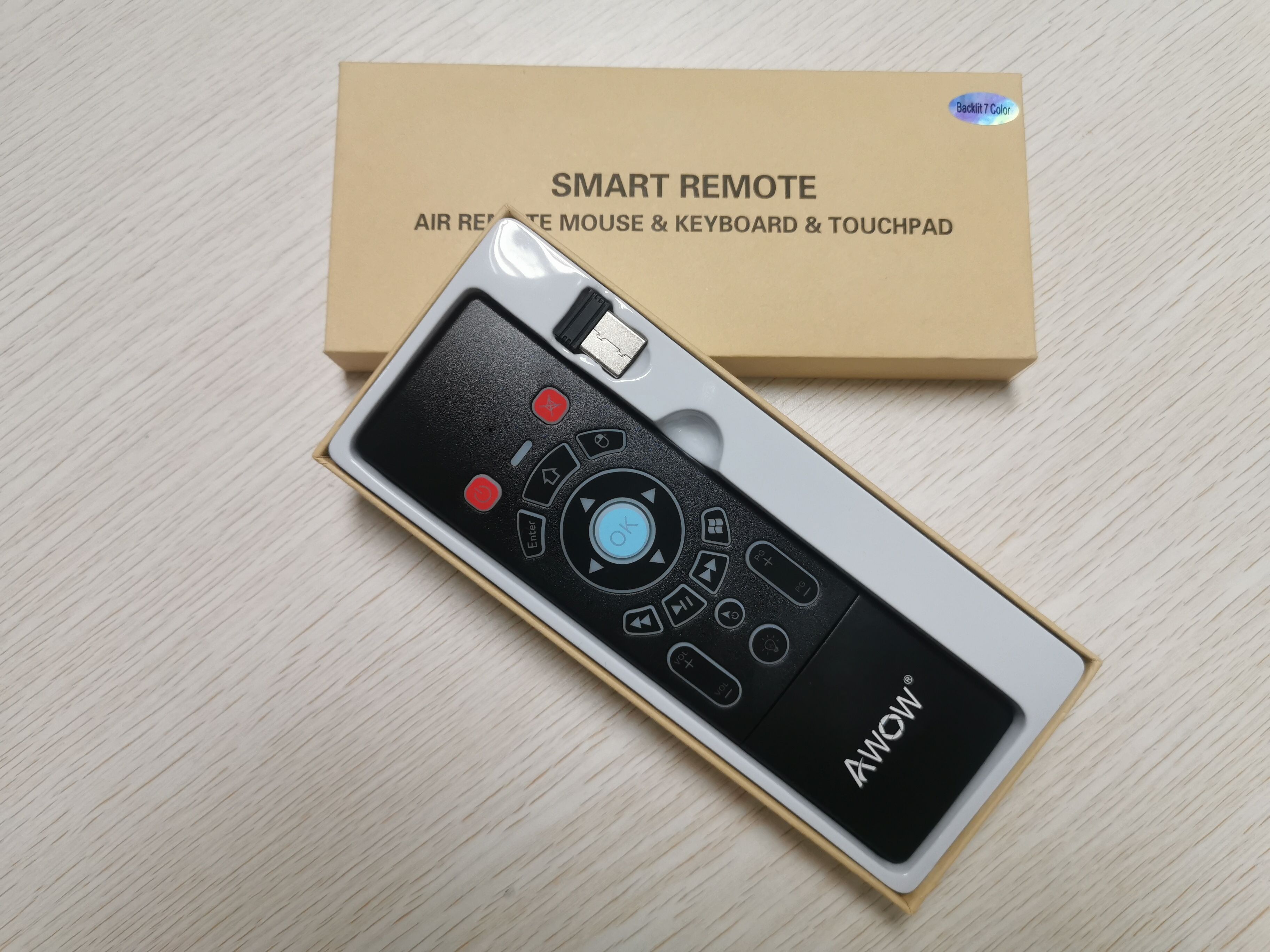 Awow 2.4g Wireless Air Mouse & Touchpad & Remote Control With 7-color ...