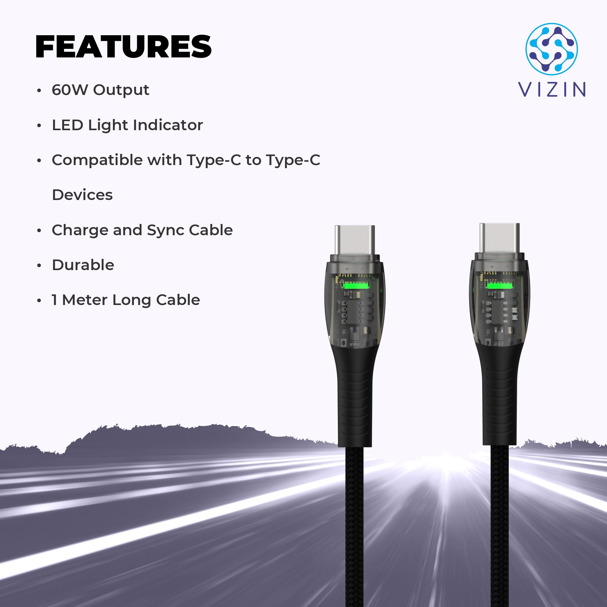 Buy India Wholesale Crystal Braided Type-c Data Cable With Light ...
