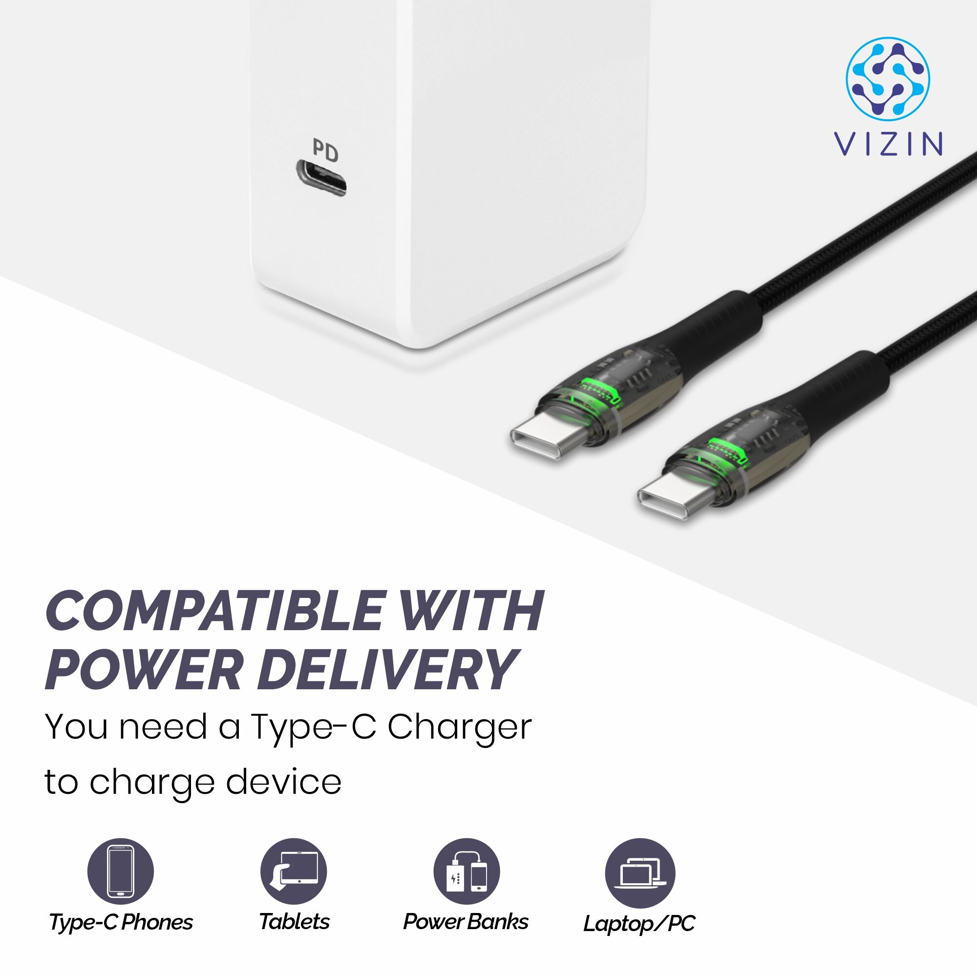 Buy India Wholesale Crystal Braided Type-c Data Cable With Light ...