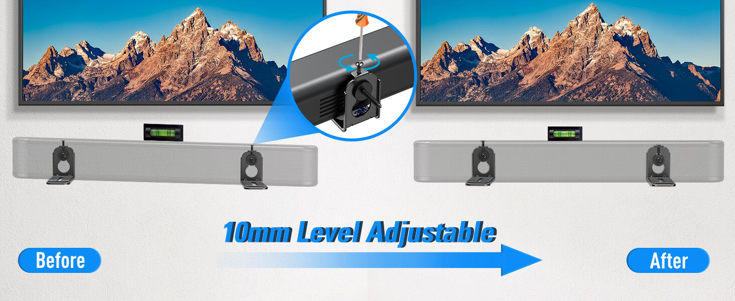 Mountup Soundbar Wall Mount With Patented Design, Level Adjustable ...