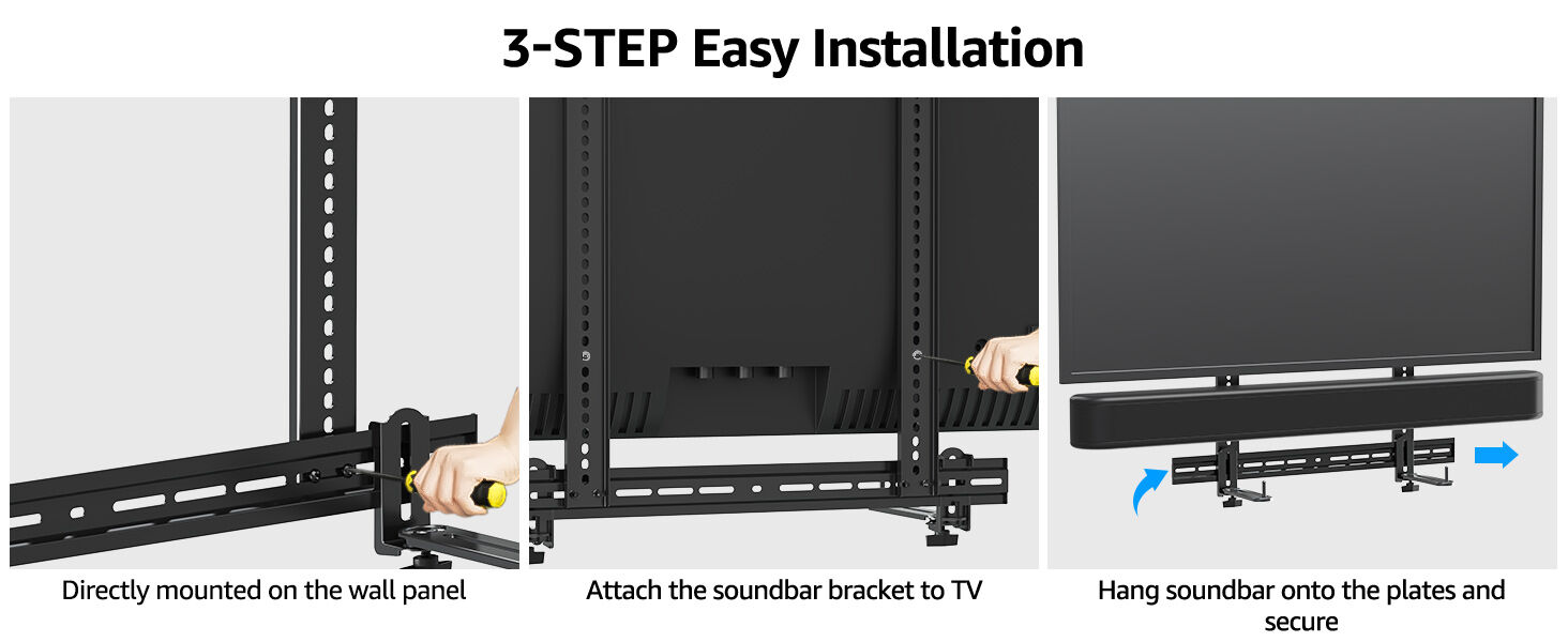 Low Profile Adjustable Shelf Sound Bar Bracket With 6.5" Fits Most ...
