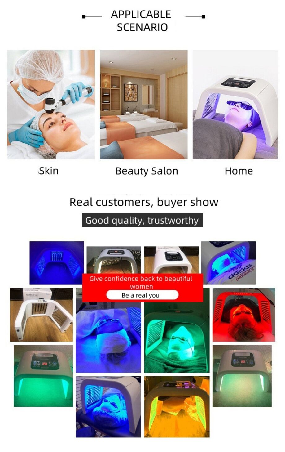 7 Colors Or 4 Colors Foldable Pdt Equipment, Pdt Led Light Therapy ...