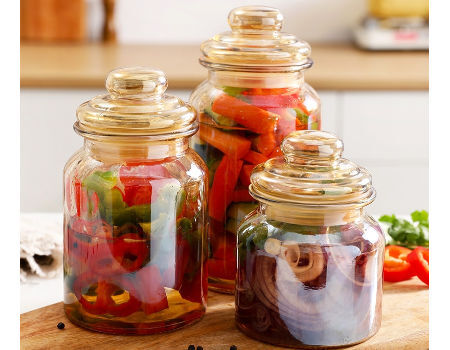 Factory Direct High Quality China Wholesale Amber Round Glass Jar 950ml ...