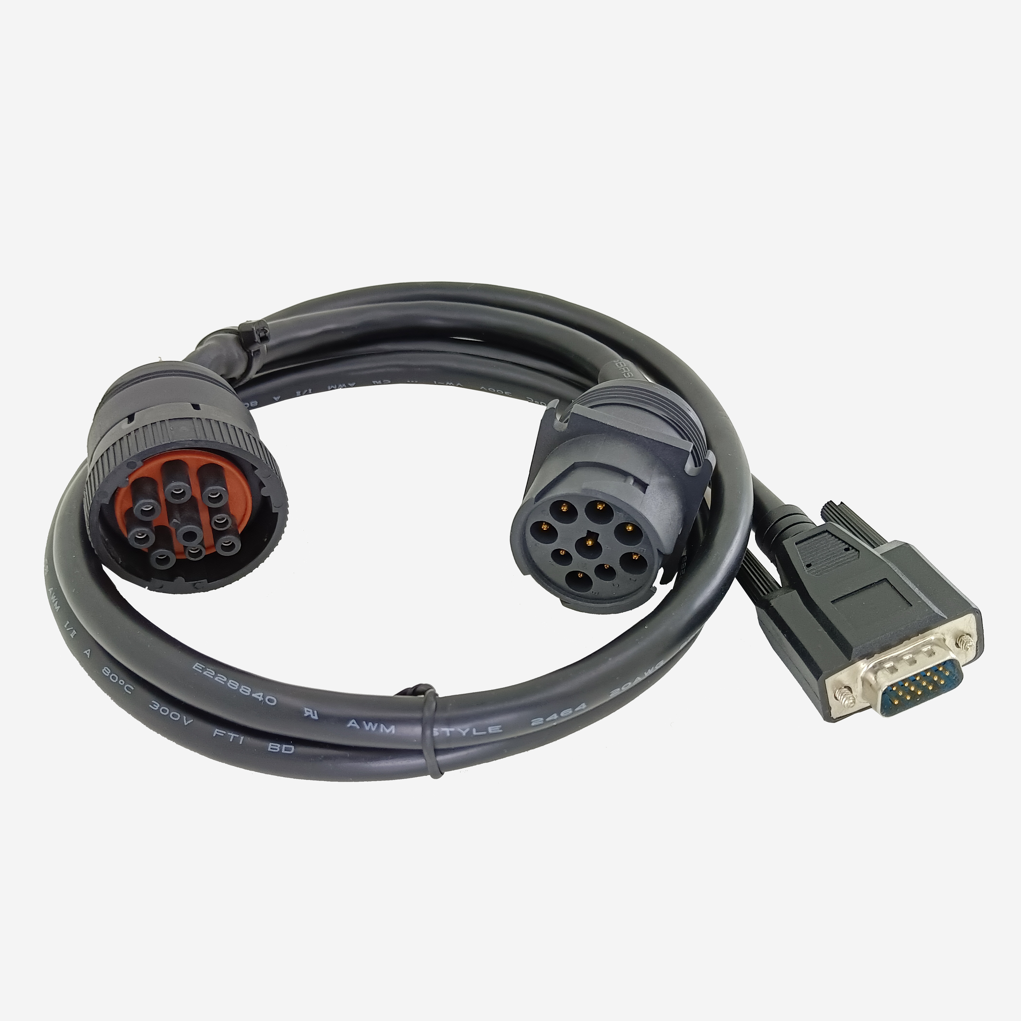 High Quality Type 2 Green J1939 9pin Male To Rs232 Db9 Vga D-sub 9pin ...