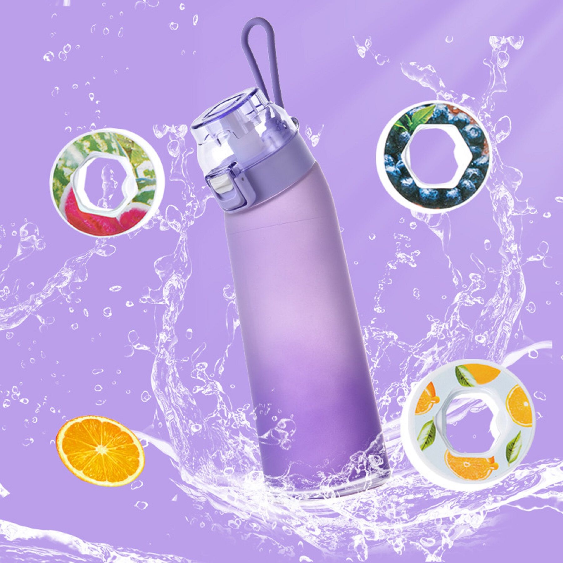 Air Water Bottle 750ml Scent Water Bottle With Air Water Flavour Pod Leak Proof Sports Water Cup ...