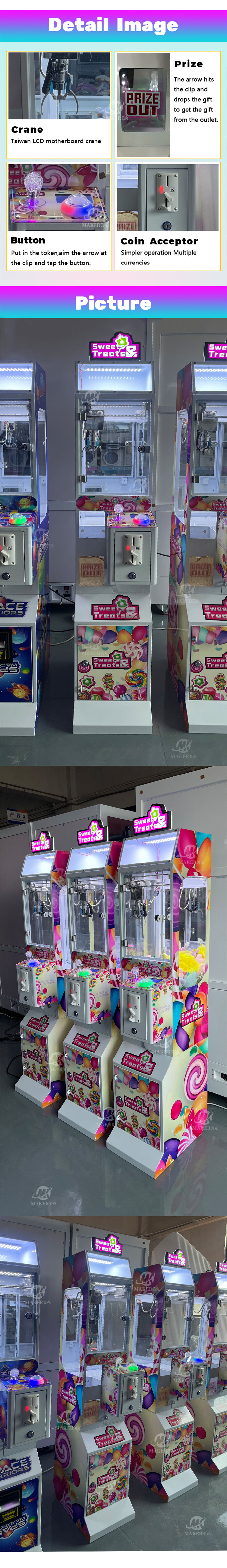 Electronic Mini Crane Claw Machine Coin Operated Gift Vending Machine ...