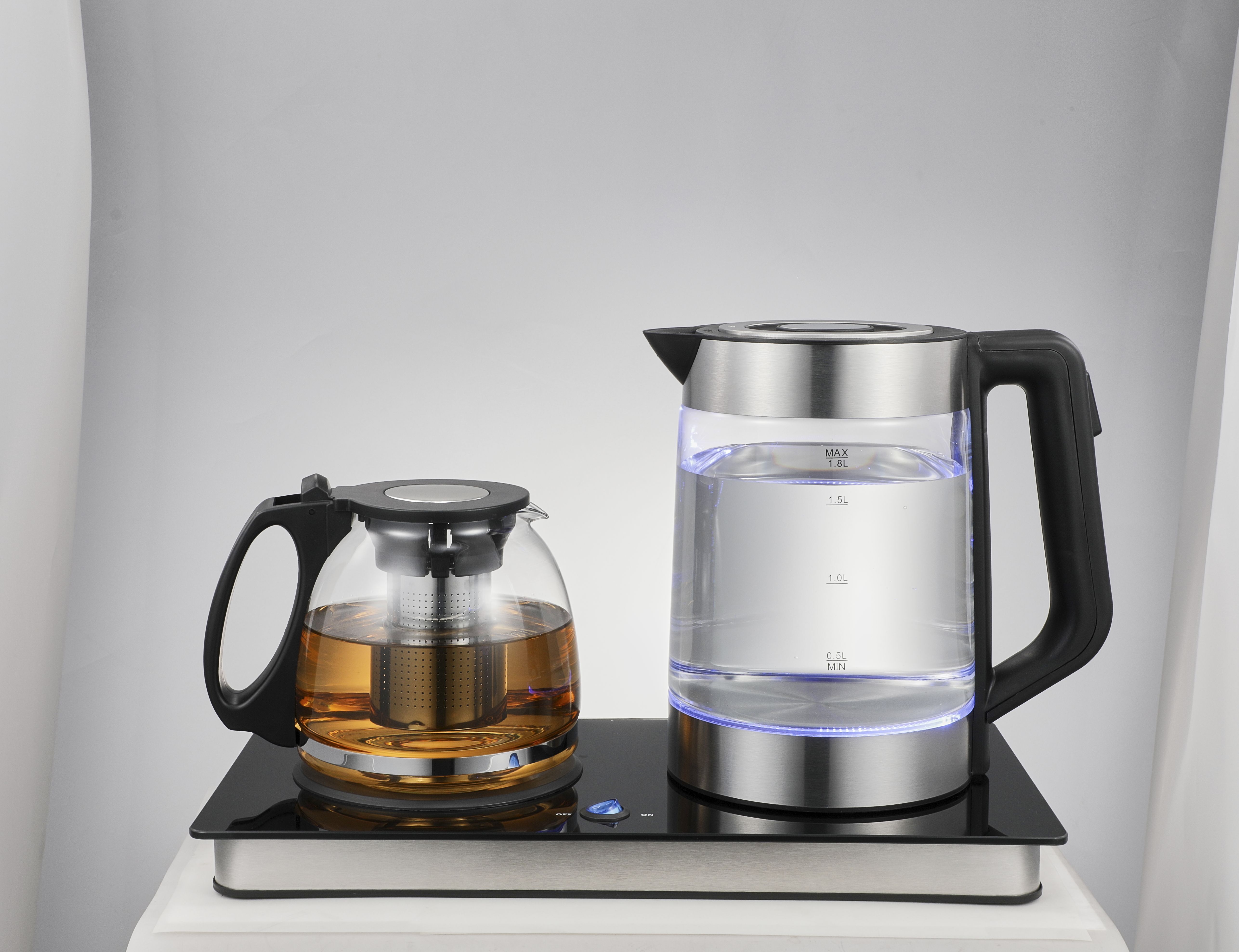 Pyrex Glass Kettle 1.8l Tea Coffee Maker Electric Kettle Glass Teapot Set Black Color Box Nordic ...