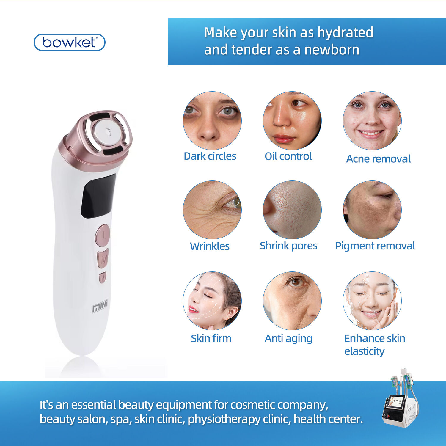 Bowket Home Use Mini Beauty Equipment Skin Care Ems Face Massager 4 In ...