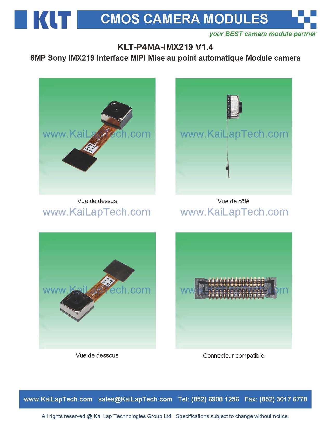 Klt-p4ma-imx219 V1.4 8mp Imx219 Interface Mipi Mise Au Point ...