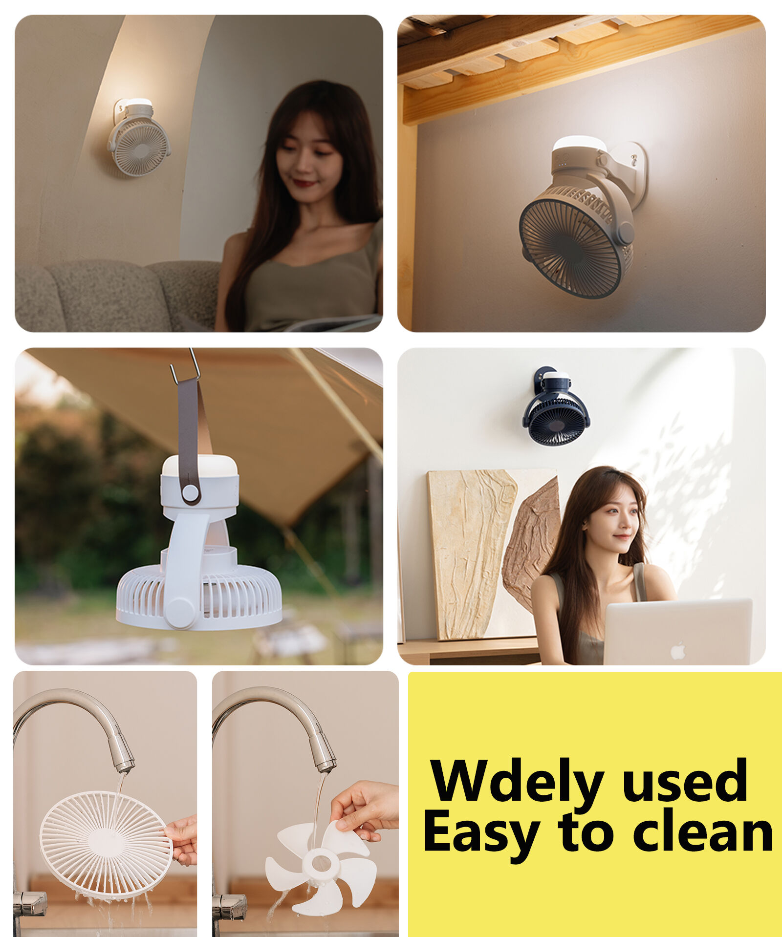 Wall Small Fan With Remote Control And Timer, 8.5inch, 4 Speeds ...