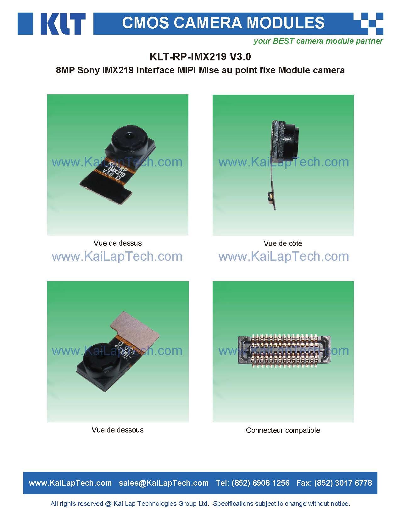 Klt-rp-imx219 V3.0 8mp Imx219 Interface Mipi Mise Au Point Fixe Module ...