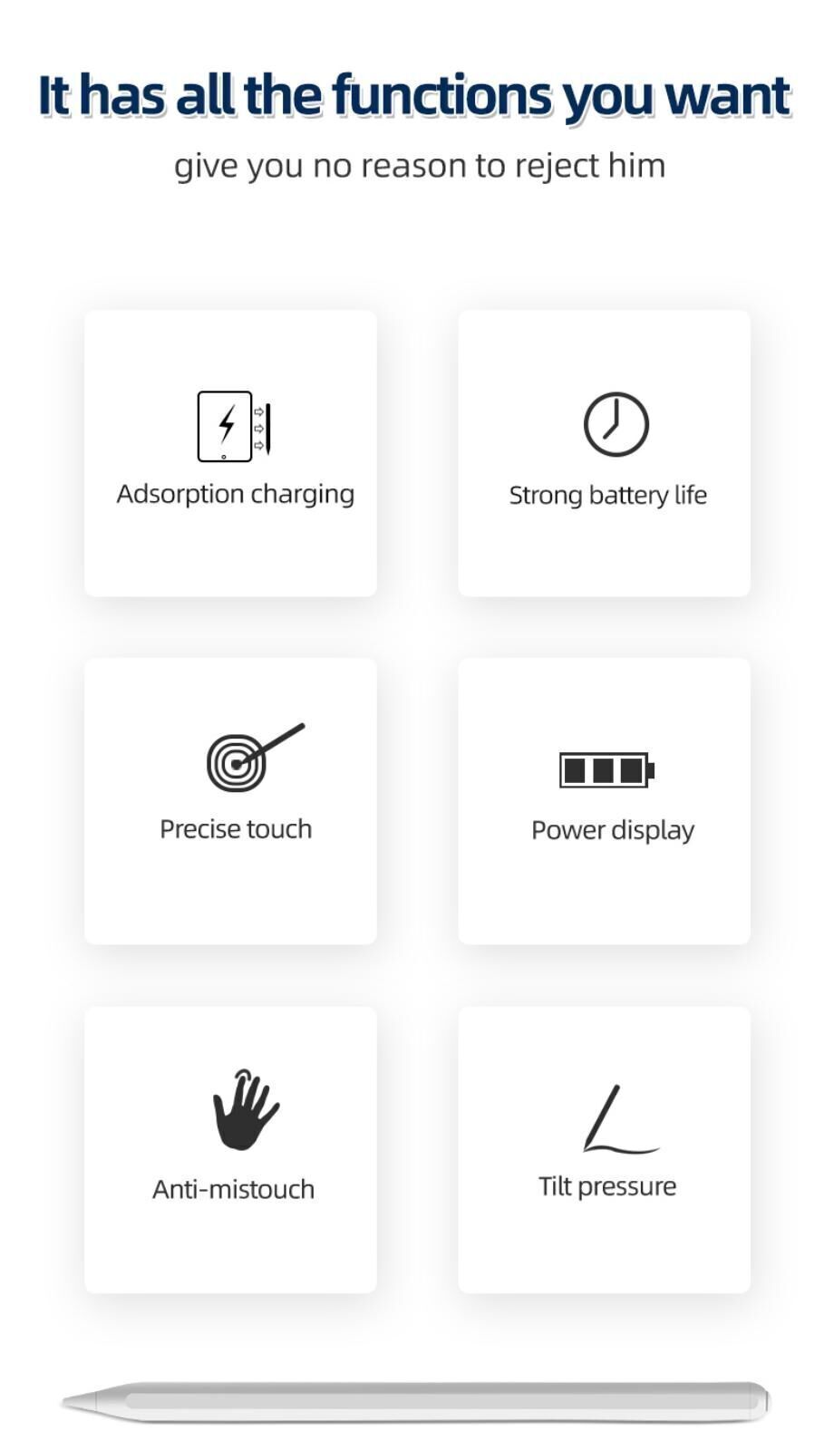 Magnetic Stylus Pen For Ipad For Apple Pencil With Bluetooth Wireless ...