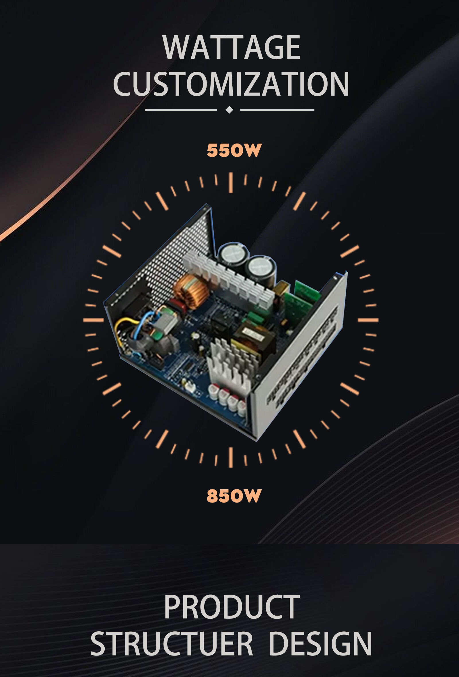 Aigo Ak 700w Pc Psu Power Supply Unit Gaming Quiet 120mm Rgb Fan 110v ...