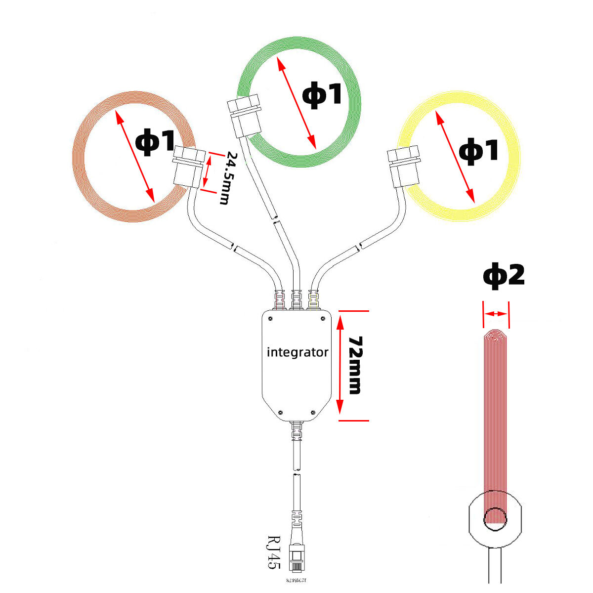 Tr Three Phase 1000a Current Sensor Output Transformer Flexible ...