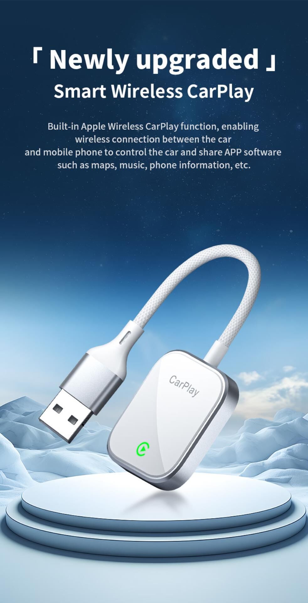 Black With Silver Hi Carplay Box Original Car Screen Universal Auto ...