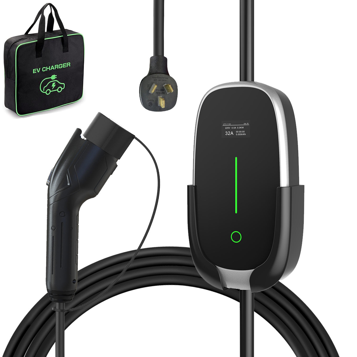 2 In 1 Portable 7.4 Kw Ev Chargr 32a Wi-fi App Mobile Ev Charger ...