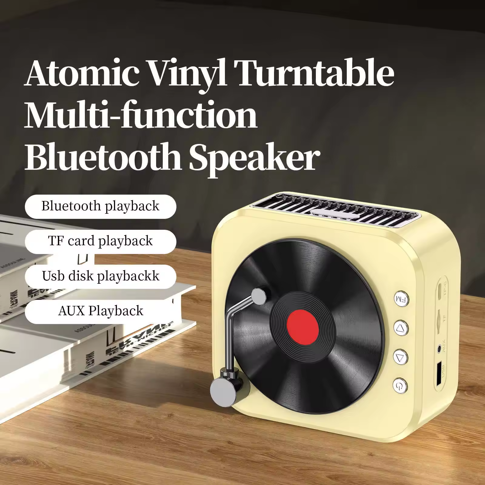 Hote Sale Mini Retro Hands-free Cd Player Bt Speaker With Stereo Heavy ...