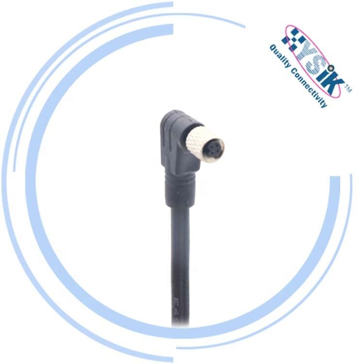 M5 Male Female Cable Connector 3 4 Pin Unshielded Moulded Cable Ip67 Ul ...