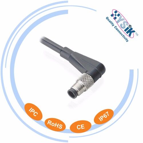 M5 Male Female Cable Connector 3 4 Pin Unshielded Moulded Cable Ip67 Ul ...