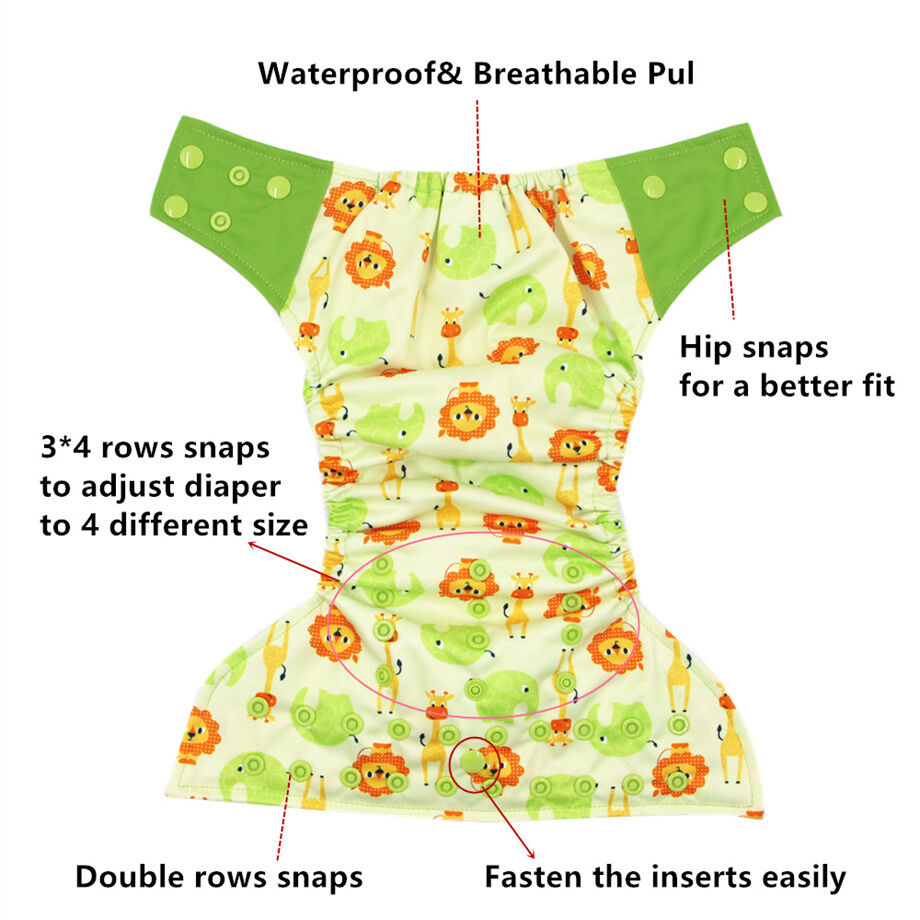 Double Pocket Dry Breathable Fleece Washable Cloth Diapers Waterproof ...