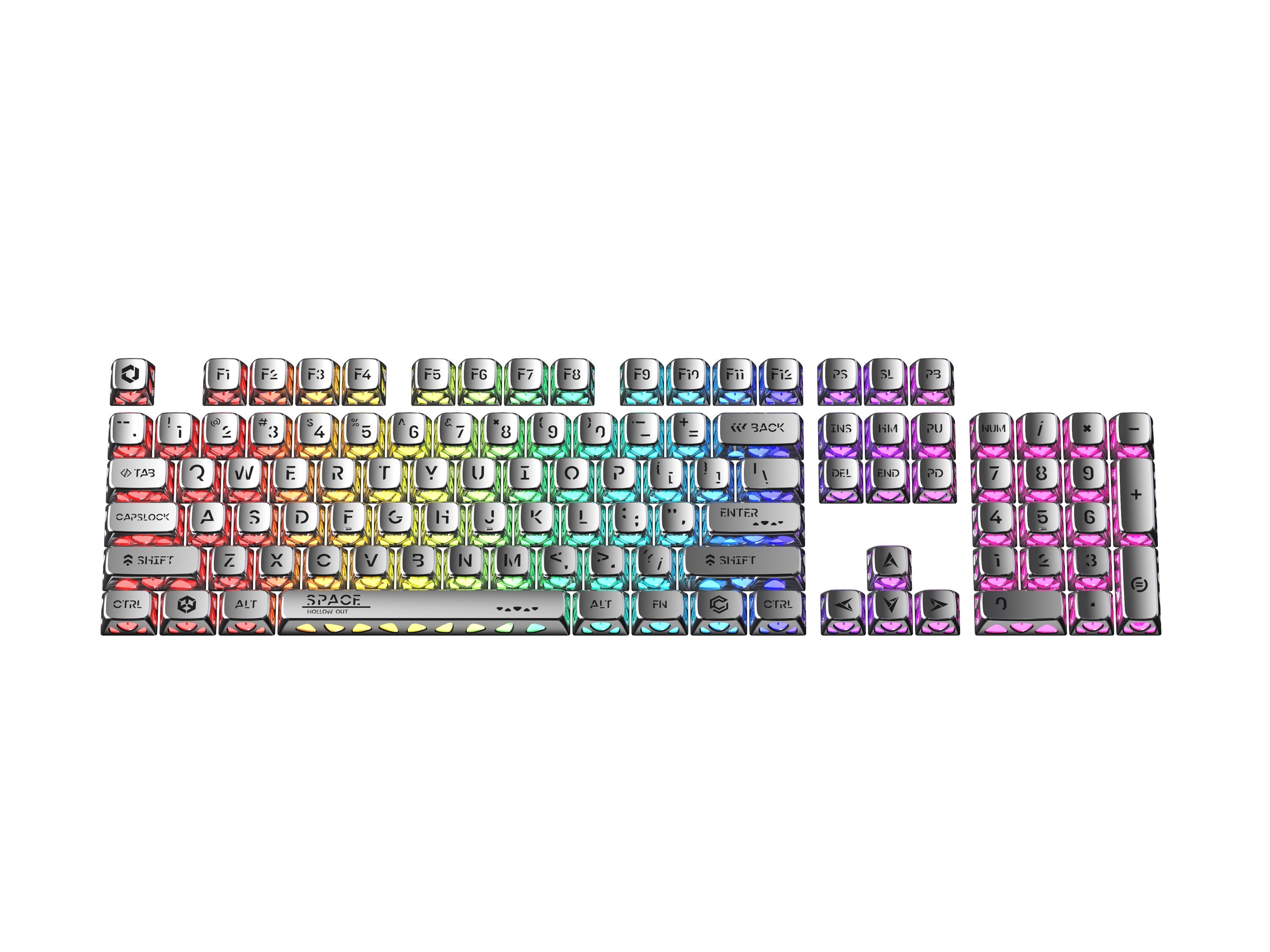 Oem Profile Keycap Set Anodic Aluminum Alloy Keycap 61/68/84/87/98/104 ...