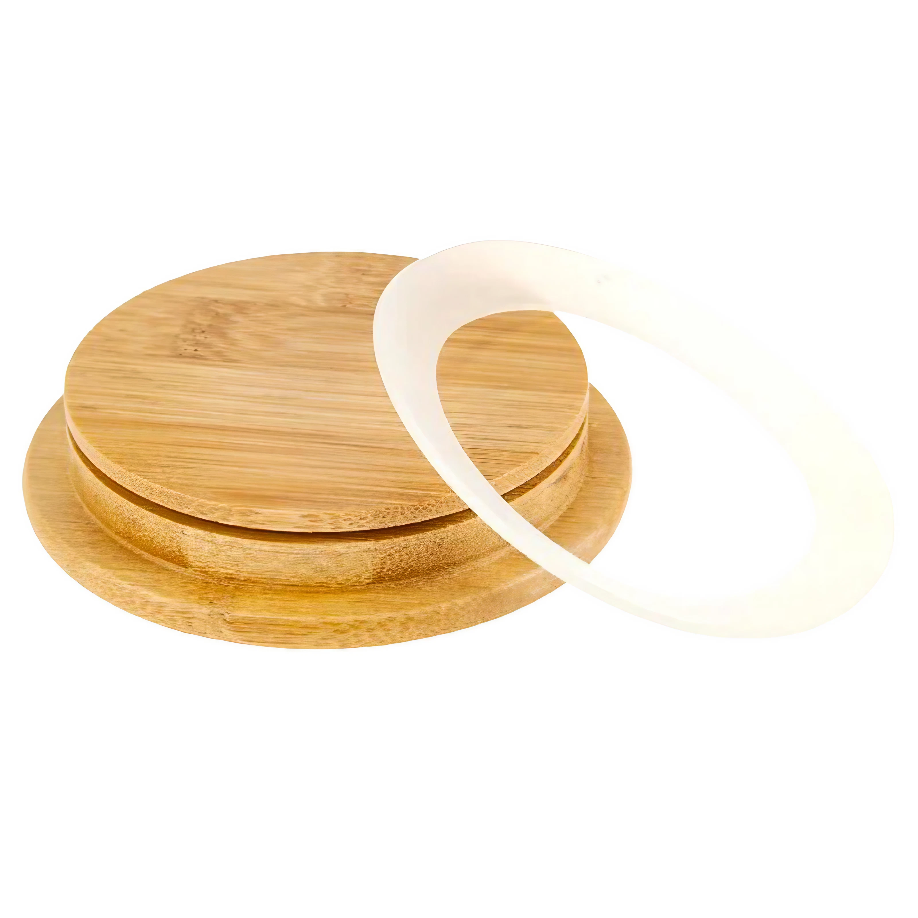 Custom Size Logo Cup Lid Bamboo Wood Silicone Lid Mug Milk Tea Cup ...