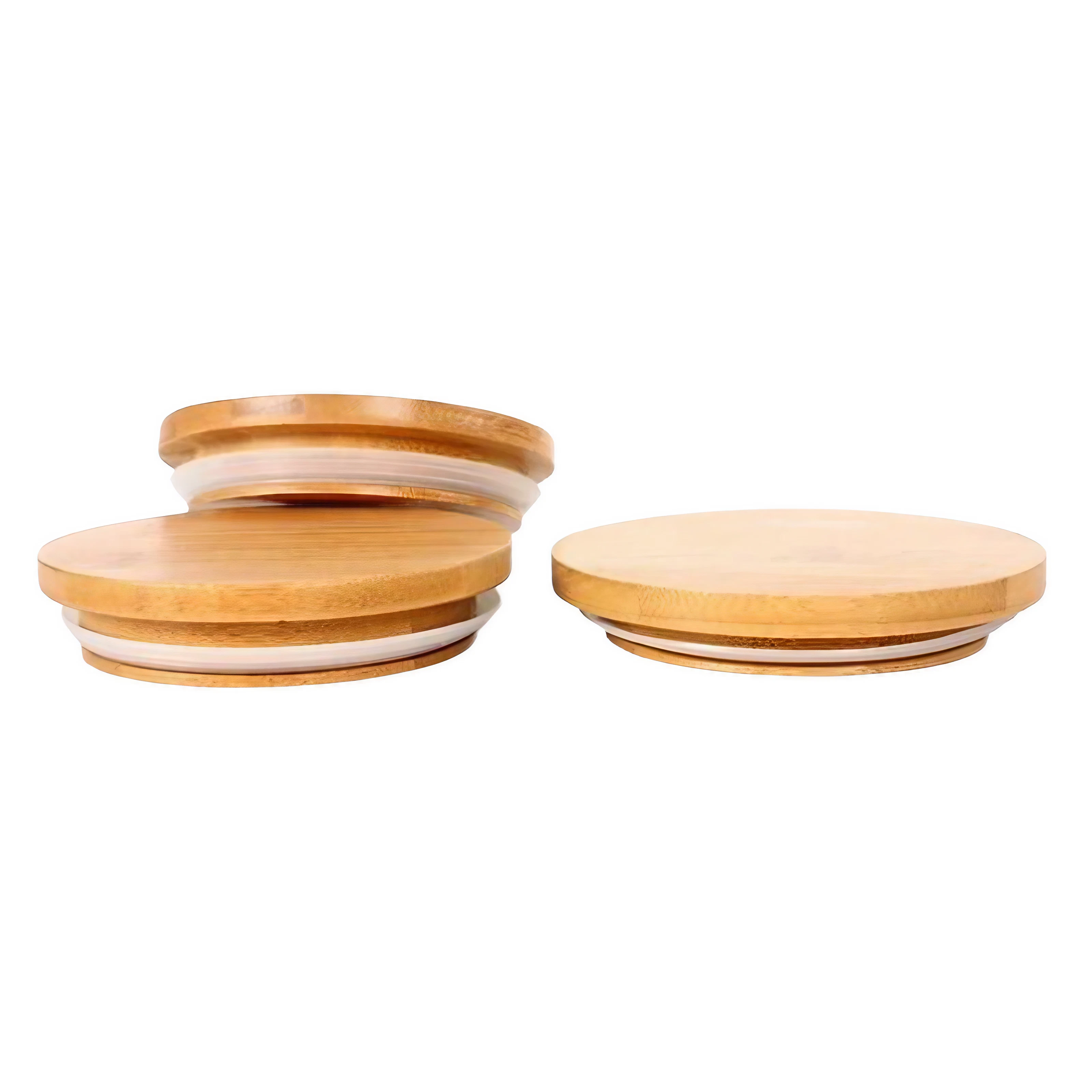 Custom Size Logo Cup Lid Bamboo Wood Silicone Lid Mug Milk Tea Cup ...