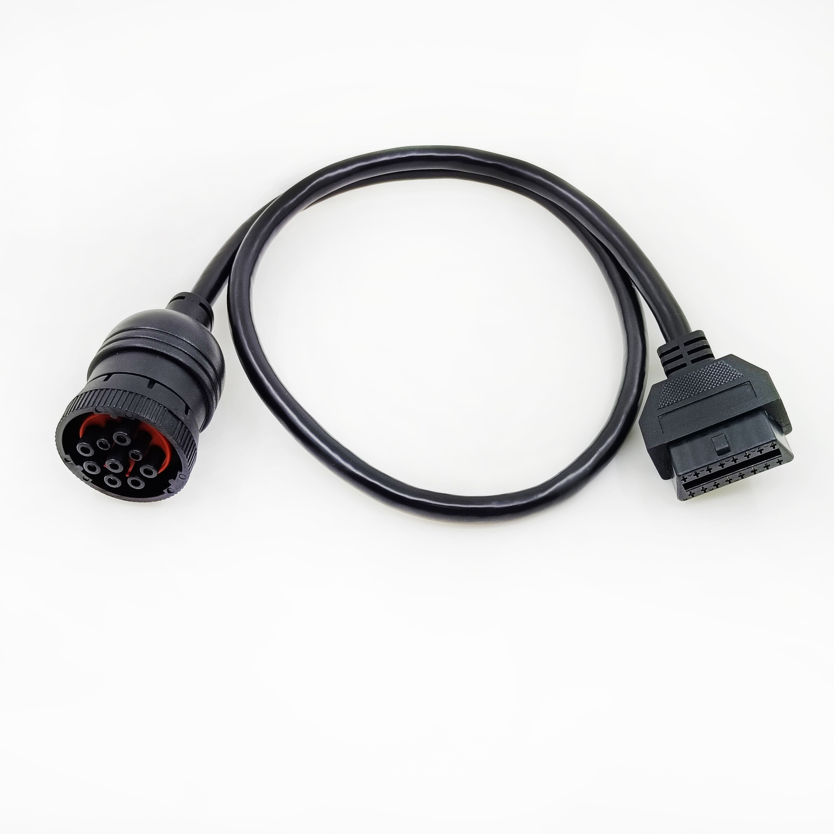 J1939 9 Pin Male Connector To 16 Pin Obd2 Adapter Truck Cable Obd Obdii ...
