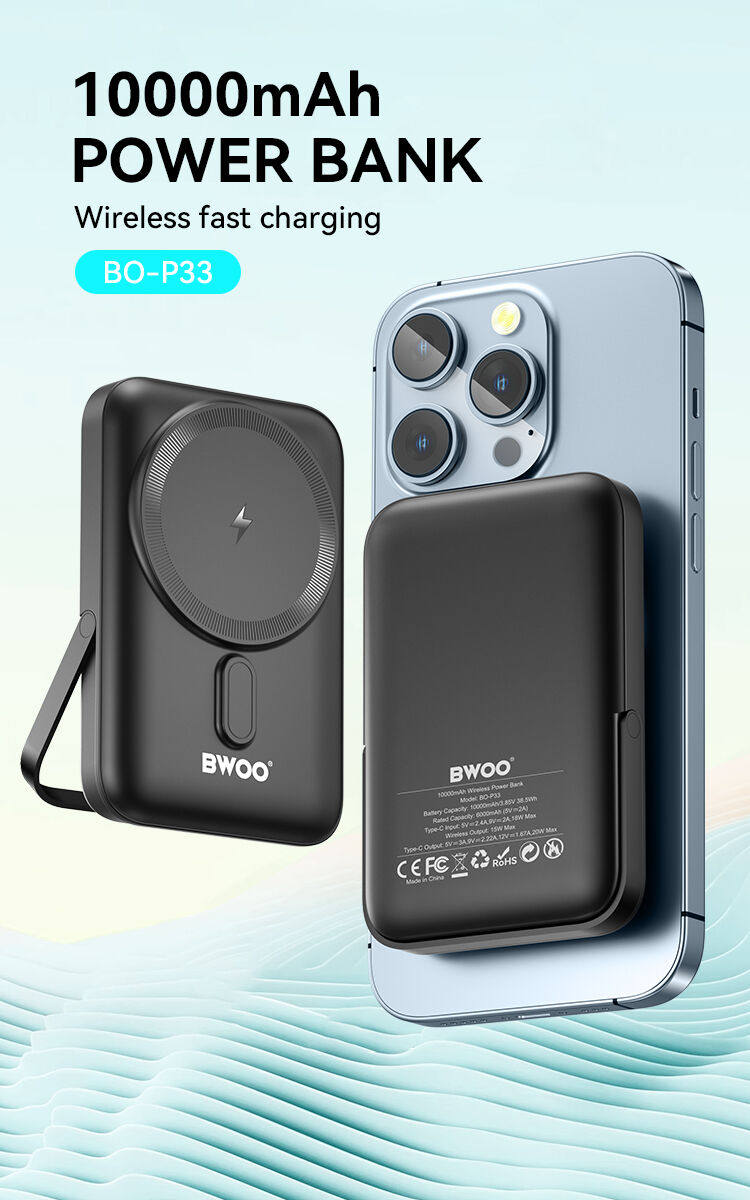 Bwoo Oem Phone Holder Portable Charger Magnetic Wireless Power Bank ...