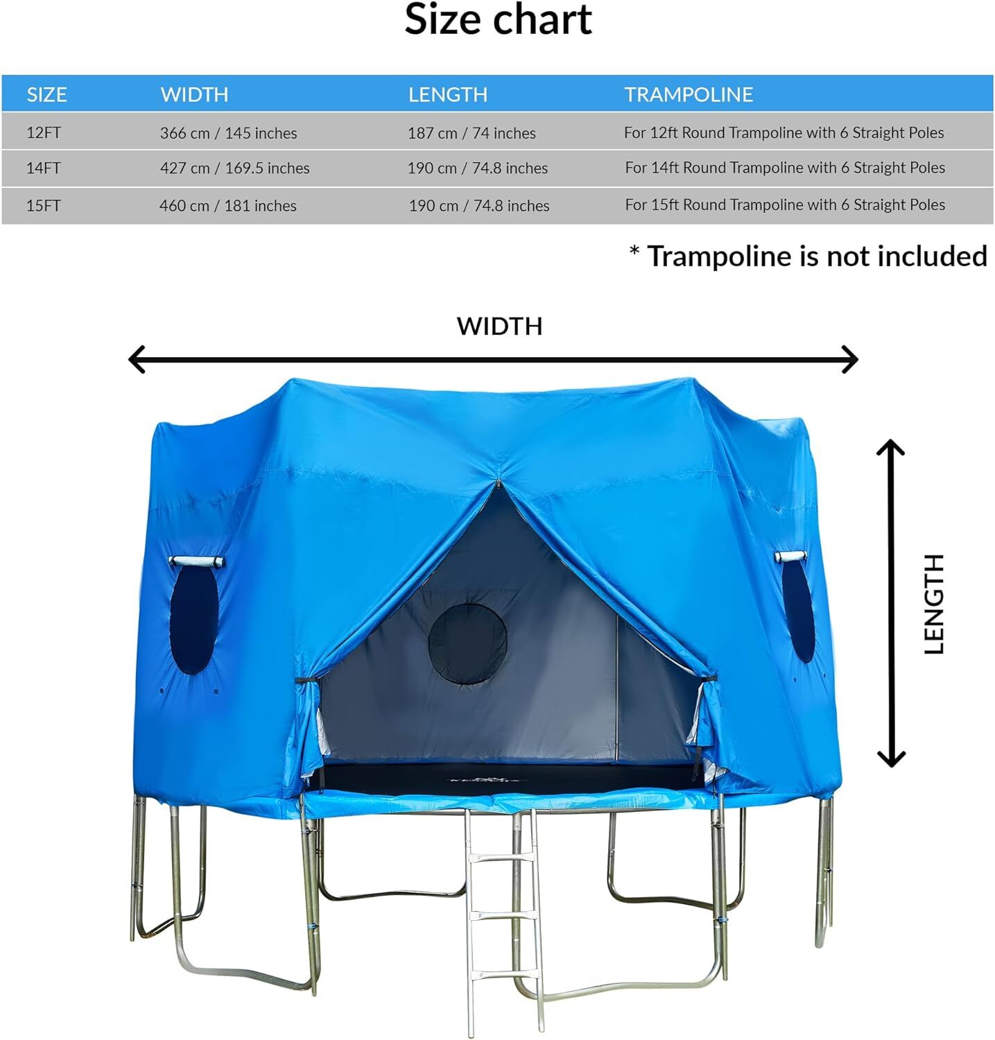 Trampoline Tent 12ft/14ft/15ft | Tent For Trampoline | Outdoor Fun For ...