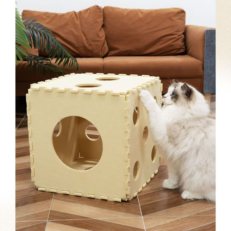 2024 New All Season Small-sized Cat Toy Half Enclosed Dice Bed - China ...