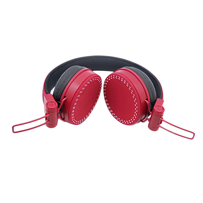 Red Color Bluetooth Headset With Mic In Line And Detached Braided Cord ...