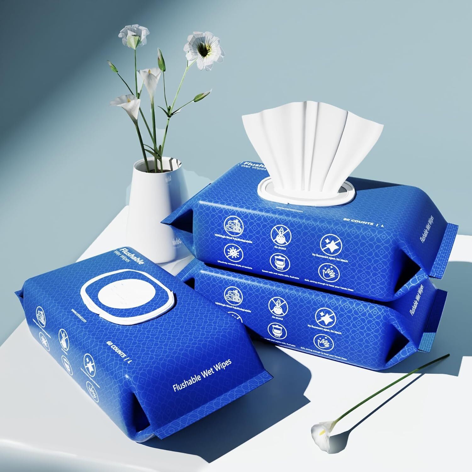 Custom Hygiene Care Toilet Wipe Alcohol Free Flushable Wet Wipes For ...