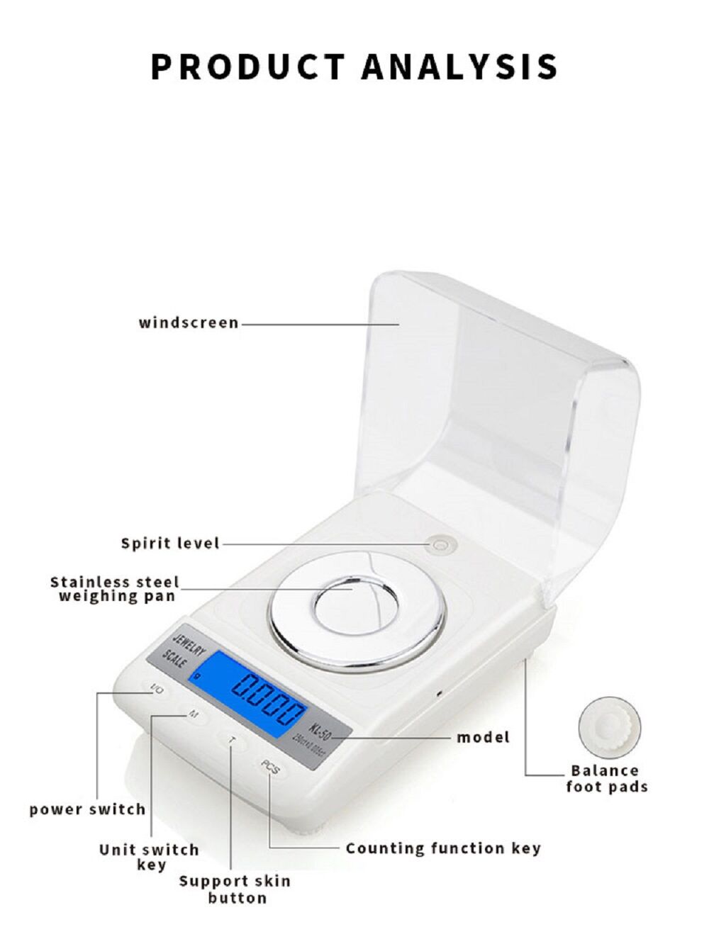 Digital Pocket Gold Diamond Jewelry Scale Portable Electronic High ...