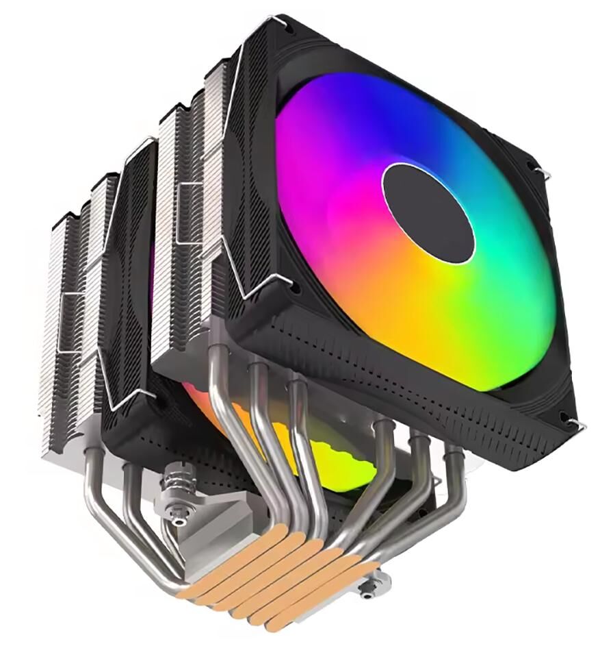 6 Heat Pipes Rgb Cpu Air Cooler Dual Tower Cpu Heatsink With Dual 120mm ...