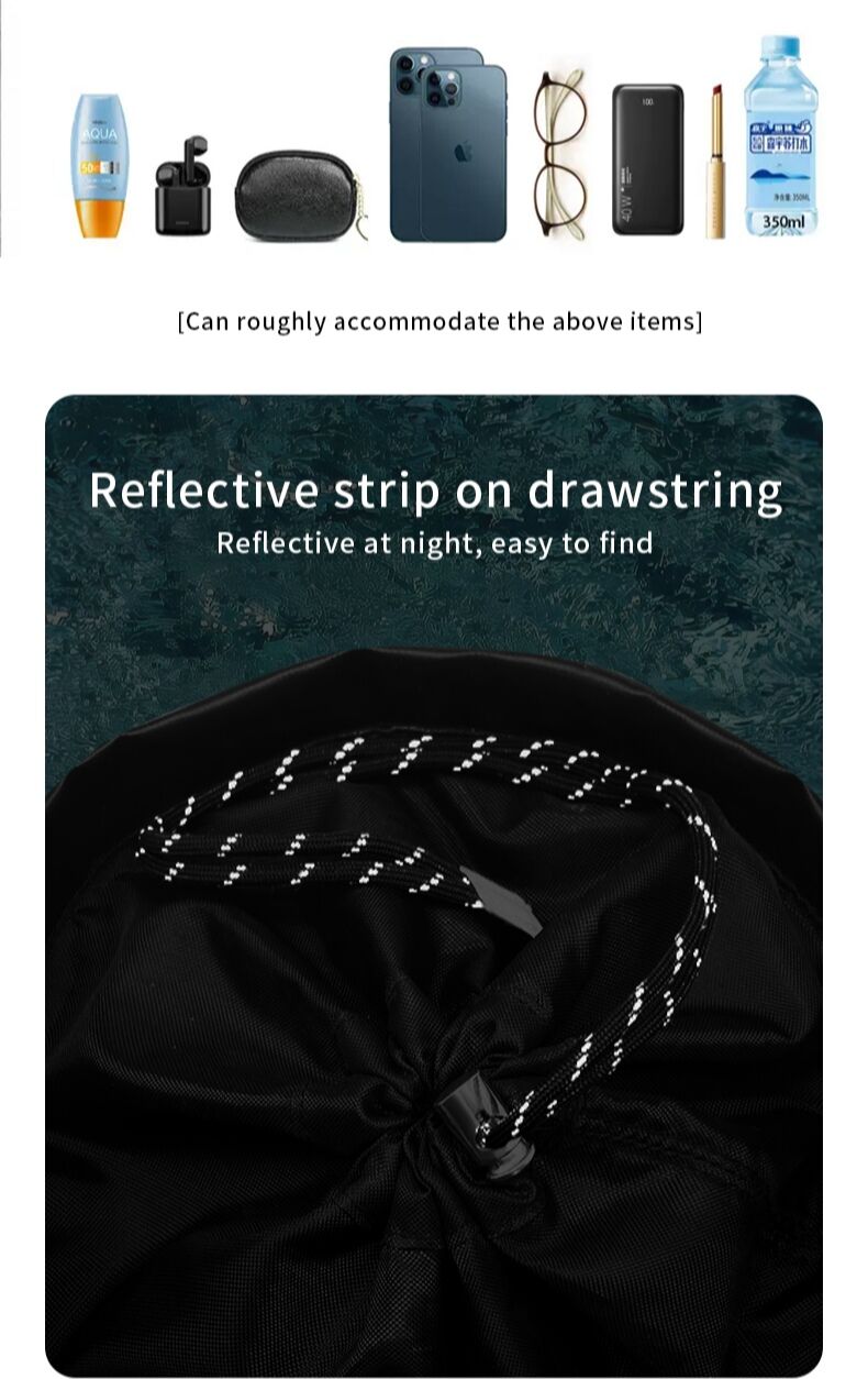 Universal Style Pvc Waterproof Crossbody Bag Drawstring Bucket Bag Men ...